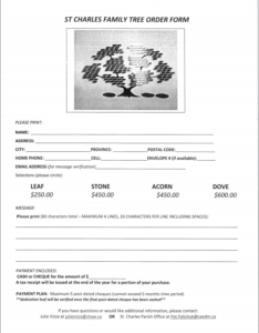 Family Tree Order Form | St. Charles Parish